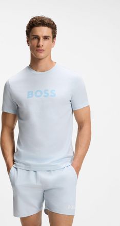 HUGO BOSS Strandshirt BOSS T-Shirt RN, Herren, Gr. XXL, blau (open blau 499), Jersey, Obermaterial: 100% Baumwolle, regular fit h&uuml;ftbedeckend, Rundhals, Shirts,