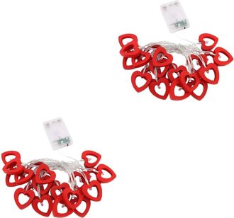 Pretyzoom 2 Stück Schnur Liebe Form Lichterkette Neonschild nach Maß Pendelleuchtenschirm Fee wandverkleidung wand polsterung hochzeitsdeko LED-Lichterkette aus