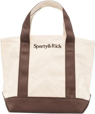 Sporty & Rich Mini Logo-embroidered Tote Bag