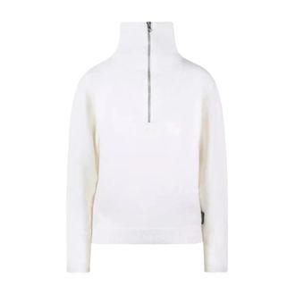Courr&egrave;ges Wei&szlig;es Logo-Sweatshirt aus Wolle - - Knitwear - Damen - Wei&szlig; - M