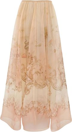 Zimmermann Maxirock mit Organza-Print - Nude