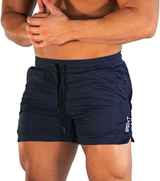 Generic Short de course &agrave; pied pour homme, short dentra&icirc;nement en plein air respirant avec poches, cordon de serrage, taille &eacute;lastique, pantalon d&eacute;t&eacute; pour hom