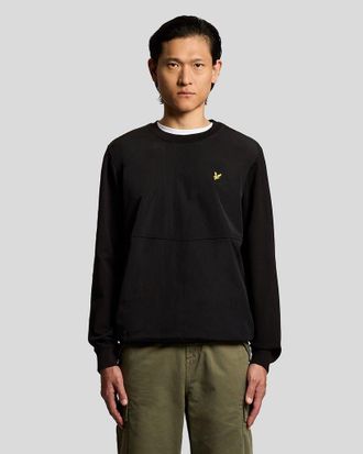Lyle & Scott Sweatshirt mit halben Raglan&auml;rmeln und Eins&auml;tzen - Schwarz