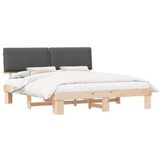vidaXL Letto Con Testiera Rivestita Grigio Scuro 200 X 200 Cm Vidaxl