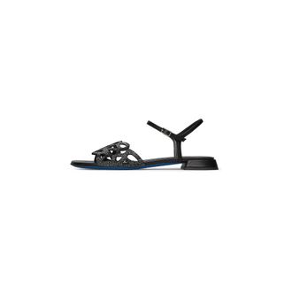 Loriblu Schwarze Sandale mit geflochtenen Riemen und Strass - - Shoes - Damen - Schwarzk - 38 EU