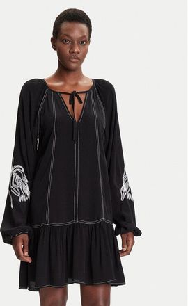 Desigual Kleid für den Alltag Silvianegro 25WWVW19 Schwarz Loose Fit