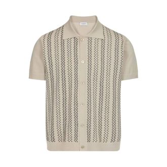 Paolo Pecora Homme, Pulls, Beige, Taille: XL Camicia Maglia ricamo