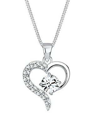 Elli Collier Femme Lamour de Coeur avec Cristal en Argent Sterling 925