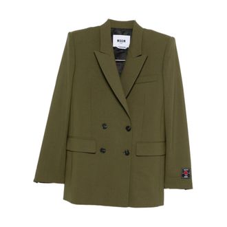 Msgm Gr&uuml;ne Wollmischung Jacke Oberbekleidung - - Jackets - Damen - Gr&uuml;n - S