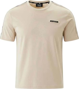 Emporio Armani Emporio Armani Ea7, Homme, Tops, Beige, Taille: M T-shirt Logo Col Rond