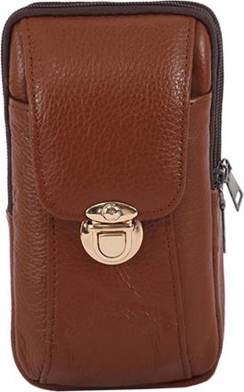 Holibanna Business Gürteltasche aus Echtem Rindsleder Langlebige Leichte Hüfttasche mit Metallverschluss Kompakte Handytasche für Herren Praktische Geldbörse fü