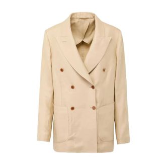 Giuliva Heritage Collection Klassischer Doppelreihiger Blazer - - Jackets - Damen - Beige - XS