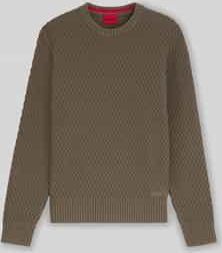 HUGO BOSS Regular Fit Strickpullover mit 3D-Strukturmuster Modell SYER