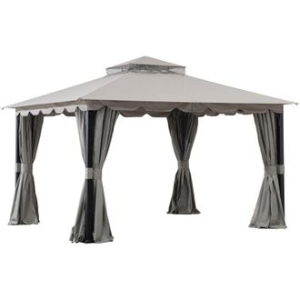Sunjoy Direct Sunjoy - Tonnelle en tissu stoj en gris - 336cm x 402cm