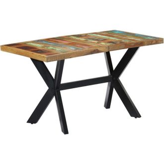 vidaXL Vidaxl - Table &agrave; manger &agrave; design unique avec des jambes en acier inoxydable &agrave; x piano diff&eacute;rentes couleurs Couleur : multicolore