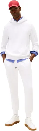Tommy Hilfiger Herren Trainingsanzug Flag Logo mit Kapuze, Weiß (White), L