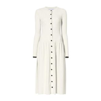 Proenza Schouler Geripptes Strickkleid mit Knopfleiste - - Dresses - Damen - Beige - L