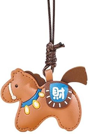 Generic Porte-clés pendentif, ornement en cuir synthétique, année chinoise du cheval, porte-clés pendentif | pour sac à dos, cartable, sac à main, petite amie