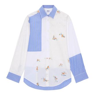 Msgm Msgm, Femme, Blouses et Chemises, Multicolore, Taille: 36 FR Chemise &agrave; Imprim&eacute; Floral Ray&eacute;