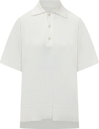 Ami Femme, Tops, Blanc, Taille: 38 FR Polo Boutonn&eacute;