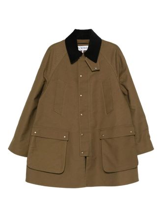 Loewe veste &agrave; col en velours c&ocirc;tel&eacute; - Marron