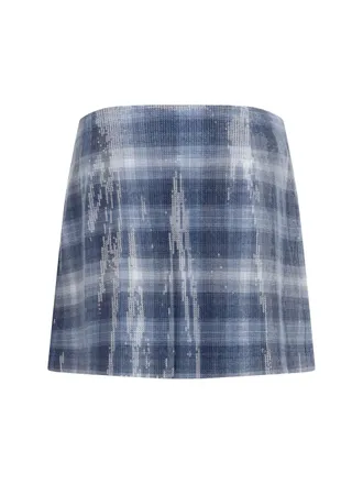 Pinko Womens Gongora Sequin Mini Skirt Mult.blu-Azzurro Polyester; Elastane Mult.blu/azzurro
