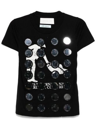 Conner Ives t-shirt brodé The Reconstructed Mirror Disc - Noir