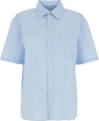 Dunst Femme, Blouses et Chemises, Bleu, Taille: 40 FR Chemise ray&eacute;e oversize &agrave; manches mi-longues