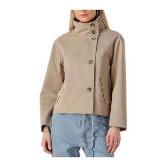 Object Elegante Taupe Kurze Jacke - - Jackets - Damen - Braun - XL