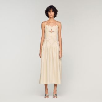 Sandro Robe longue en guipure