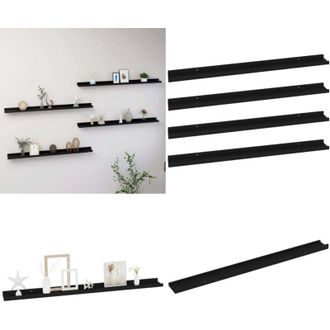 vidaXL Vidaxl - Wandregale 4 Stk. Schwarz 100x9x3 cm - Wandregal - Schwarzes Wandregal - Regal Schwarz - M&ouml;bel F&uuml;r Die Wand - Wanddekoration - Home & Living