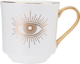 Amosfun 1stk Keramikbecher Markieren Kaffeetasse Kaffee Tee Tassen T&uuml;rkische Espressotasse Espressotassen Tasse in Handtaschenform Boho Auge Bohemien Wei&szlig; Aug