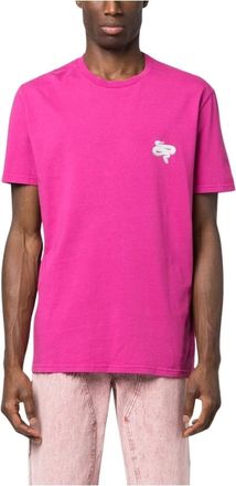 Les Hommes Homme, Tops, Rose, Taille: XL Snake Print Logo Patch T-Shirt