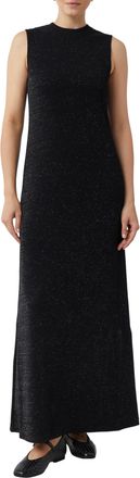 Comma Langes &auml;rmelloses Kleid mit Glitzergarn