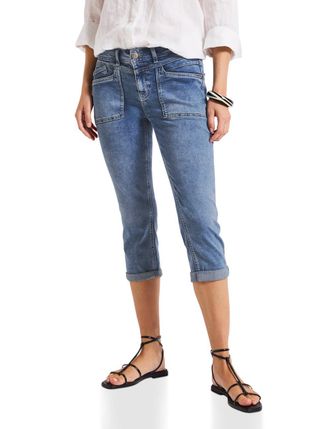 Street One Damen A379418 Casual Fit Jeans, Light Blue Random Washed, 31W / 24L