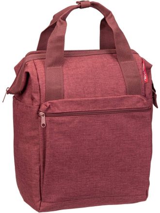 Reisenthel Allrounder R Twist Maroon - Rucksack und Tragetasche in einem - Mit Stecklasche für Reisetrolleys