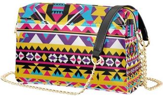 Mnsruu Sacs à bandoulière pour femme, sac à main en cuir abstrait aztèque C