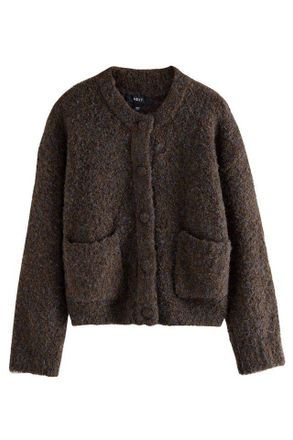 Next Strickjacke Boucl&eacute;-Strickjacke mit Rundhalsausschnitt (1-tlg)