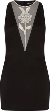 DAVID KOMA David Koma, Femme, Robes, Noir, Taille: 42 FR Crystal Rose Satin Mini Dress