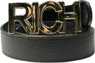 John Richmond Schwarz Gold G&uuml;rtel Stilvolles Modeaccessoire - - Accessories - Damen - Schwarzk - 110 CM