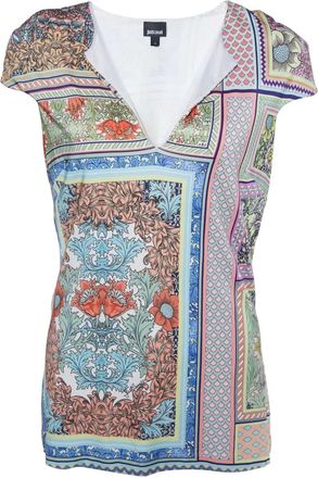 Cavalli blouse pre-owned &agrave; fleurs - Bleu