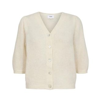 N&uuml;mph Weicher Cloud Dancer Cardigan - - Knitwear - Damen - Beige - L