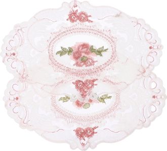 Aboofan Tischsets Aus Spitze Bestickte Blumen Untersetzer Tischsets Set mit Foto-Requisiten Elegantes Abendessen- Leicht Zu Verstauen und Zu Reinigen