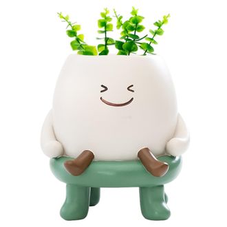 Generic &Uuml;bertopf Mit L&auml;cheln-Gesicht - Blumentopf Mit Lustigem Gesicht, Keramik-Sukkulenten-&Uuml;bertopf | Niedlicher Dekorativer Blumentopf F&uuml;r Die Inneneinricht