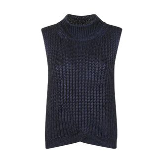 Eleventy Femme, Tops, Bleu, Taille: 40 FR L86Magl11 Knit Top