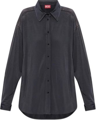 Diesel Femme, Blouses et Chemises, Gris, Taille: 36 FR C-Iao Shirt