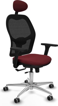 Piqueras y Crespo Ergonomischer Stuhl mit 3D-Armlehnen und festem Kopfteil, ausgestattet mit Syncro/Traslack und eingespritztem Schaum. Mit Rollen von 65 mm, Parkett, S