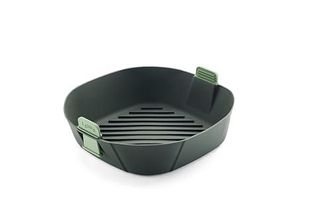 L&eacute;ku&eacute; Panier silicone pour friteuse sans huile XL, Green, 28 x 20 cm