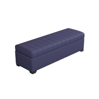 Generic Ottomane Aufbewahrungsbank F&uuml;r Wohnzimmer Und Schlafzimmer Eingangsm&ouml;bel Gepolsterter Oberseite Rechteckig Lange Aufbewahrungsbank Leder-Fu&szlig;st&uuml;tze(Blu