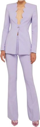 Genny Femme, Pantalons, Violet, Taille: 38 FR Wide Pantalons